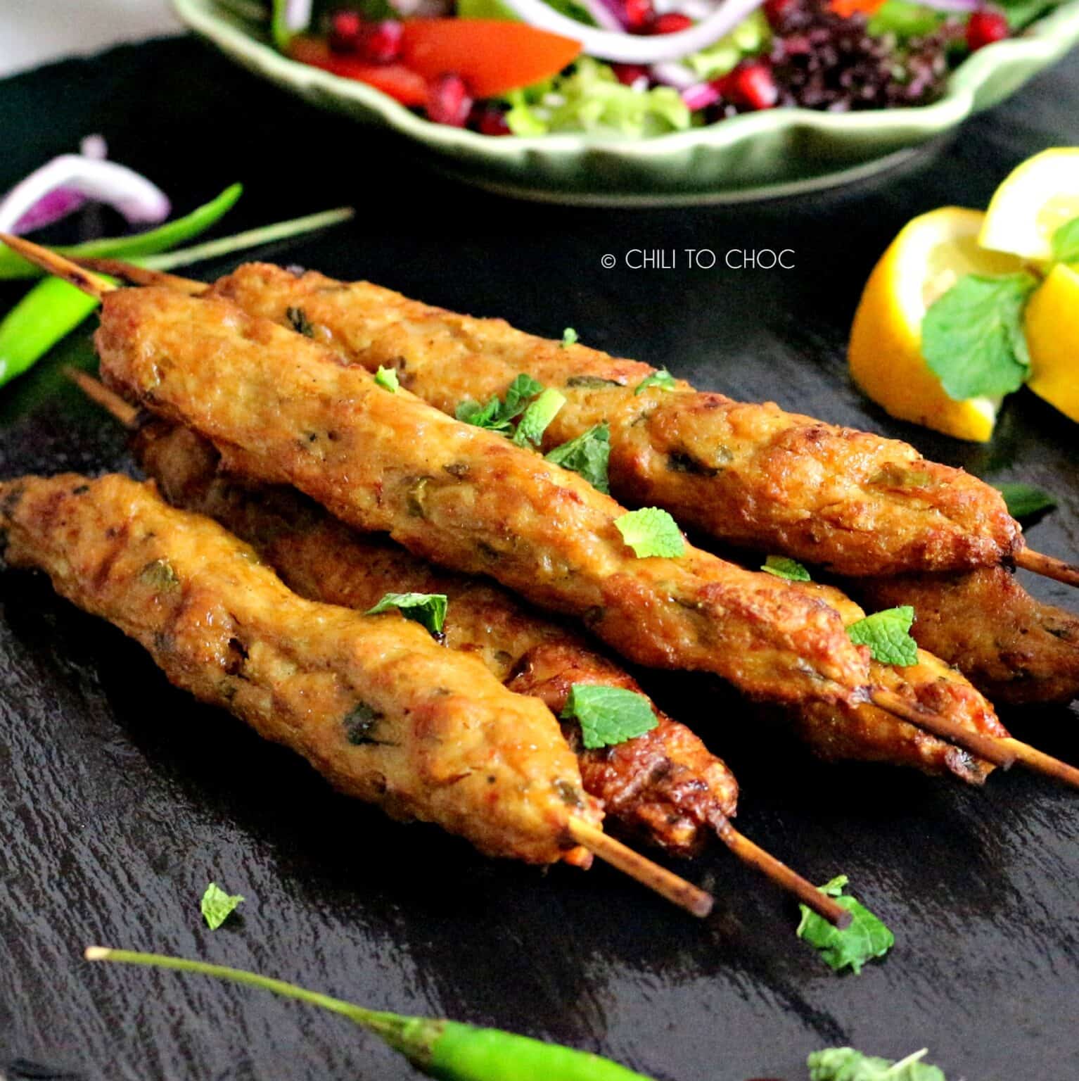 Pakistani Seekh Kebab (Ground Beef Skewers) - Chili to Choc