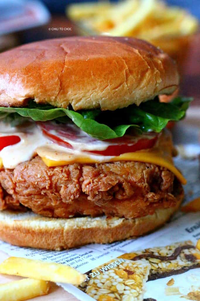 KFC-Style Crispy Chicken Burger (Zinger Burger) - Chili to Choc KFC-Style Crispy Chicken Burger (Zinger Burger) - Chili to Choc