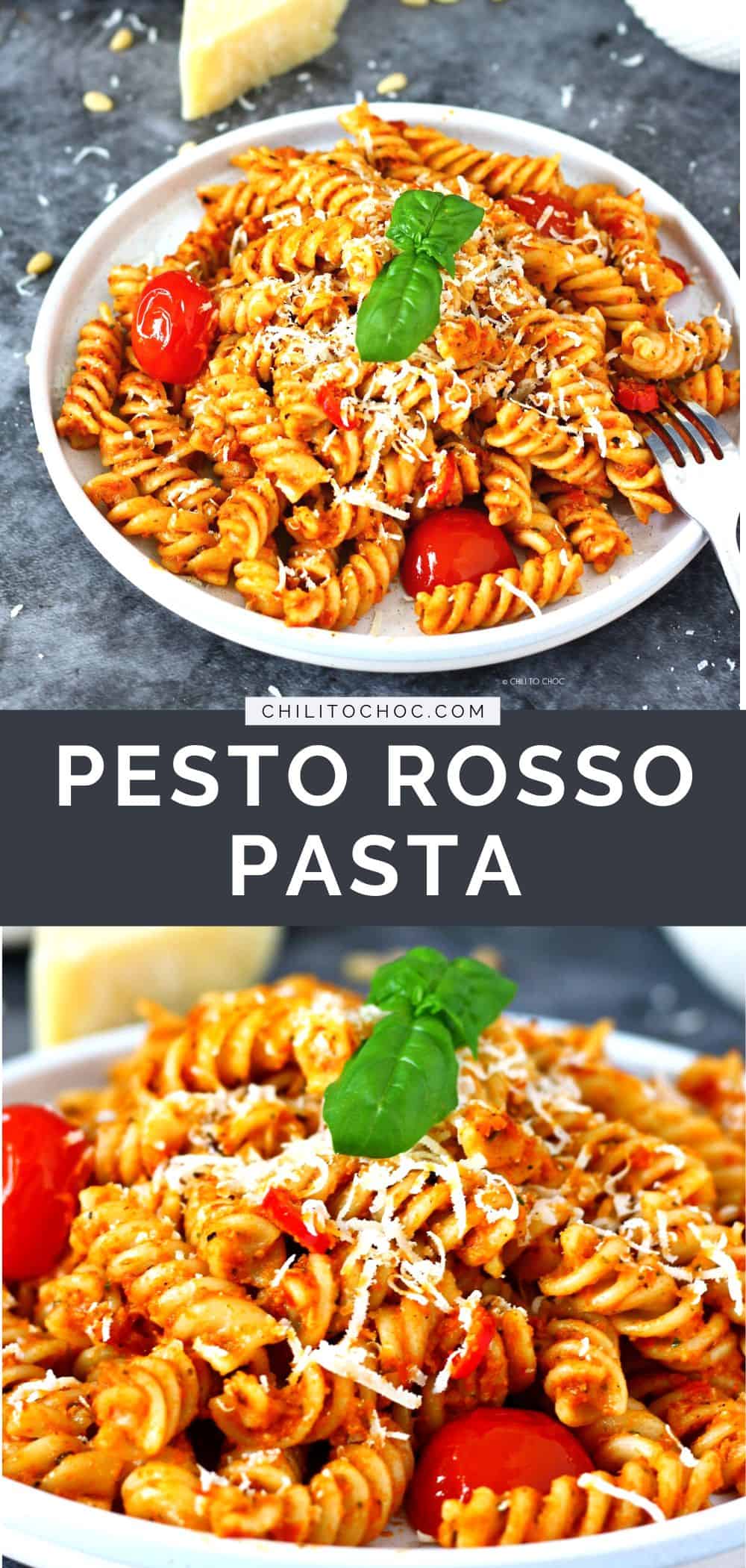 Pasta With Pesto Rosso (Sun-Dried Tomato Pesto) - Chili to Choc